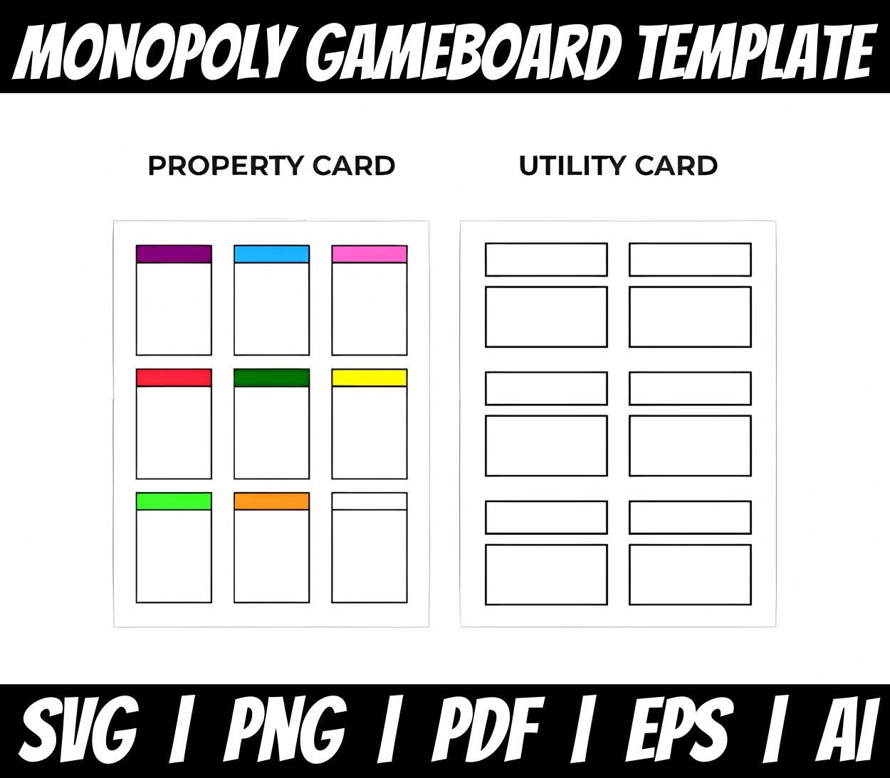New Editable Monopoly Bundle, Blank Monopoly Template, Custom Monopoly ...