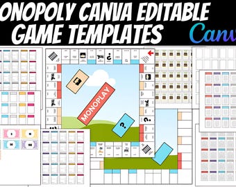 Custom Monopoly Game Template: Editable Board & Cards (digital Download ...