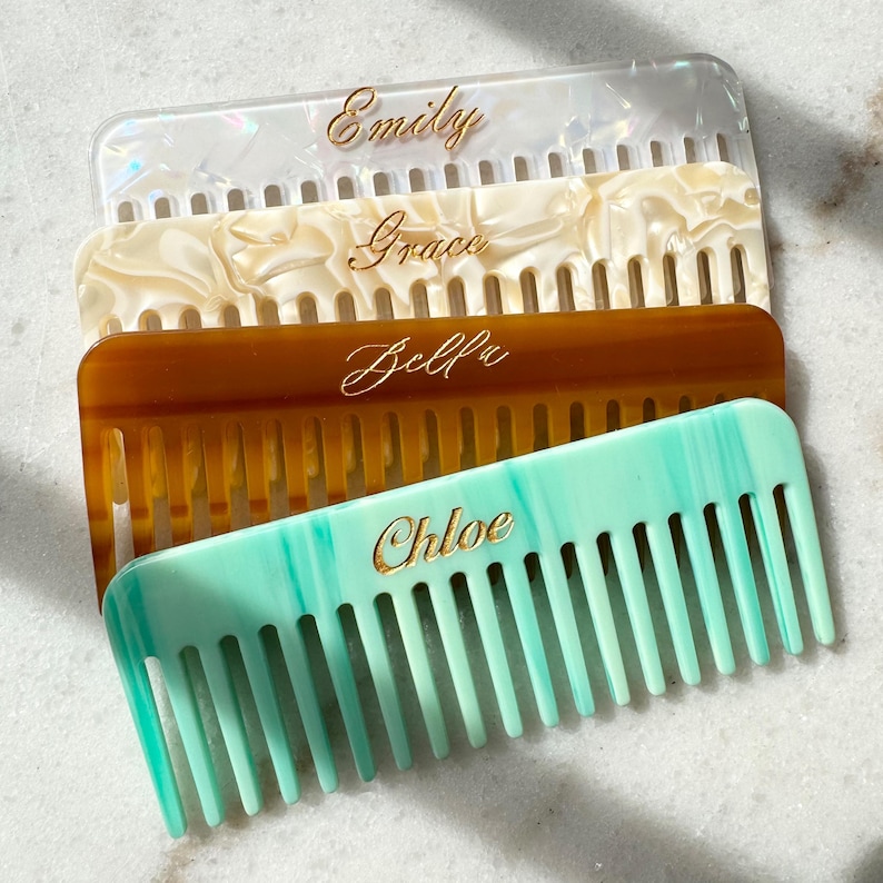 Personalized Wide-tooth Comb, Custom Engraved Comb, Bridesmaid Gift ...