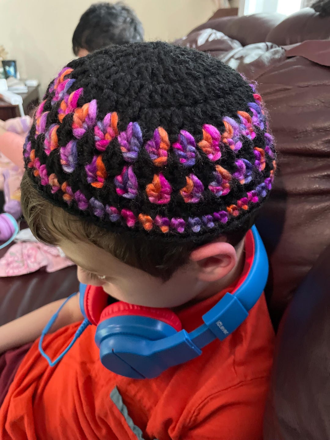 Black/ Rainbow Pattern Kippa. Frik Kippa - Etsy