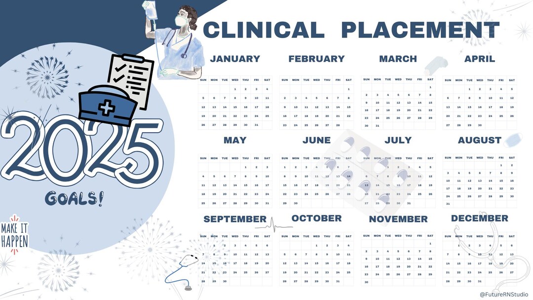Digital Clinical Placement Calendar 2025 - Etsy