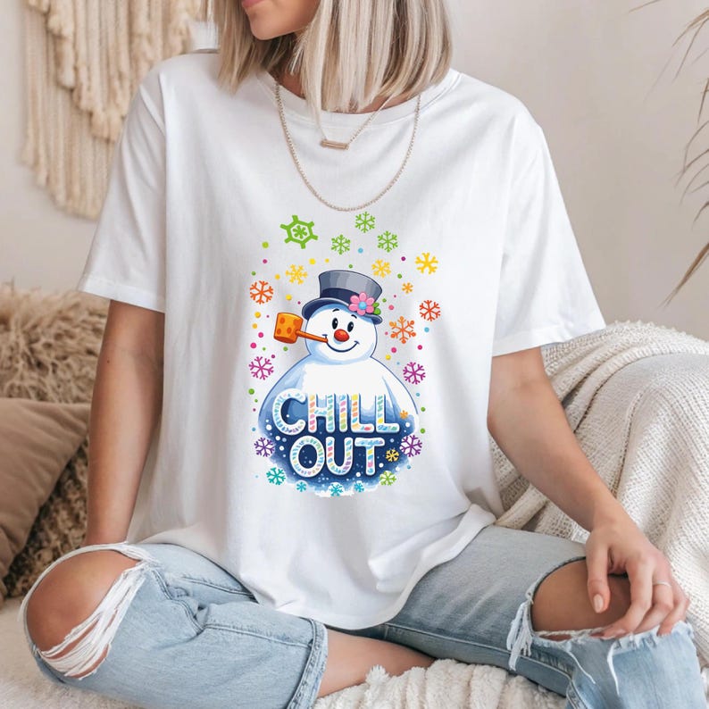 Chill Out Snowman PNG, Winter Holiday Design (digital Download) - Etsy