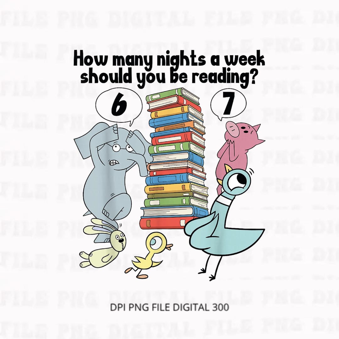 6-7 Nights Reading SVG PNG – Children's Books Teacher Design (digital ...