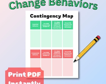 Contingency Map Worksheet Printable Chart Therapy Decision Making ...