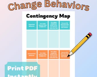 Contingency Map Worksheet Printable Chart Therapy Decision Making ...