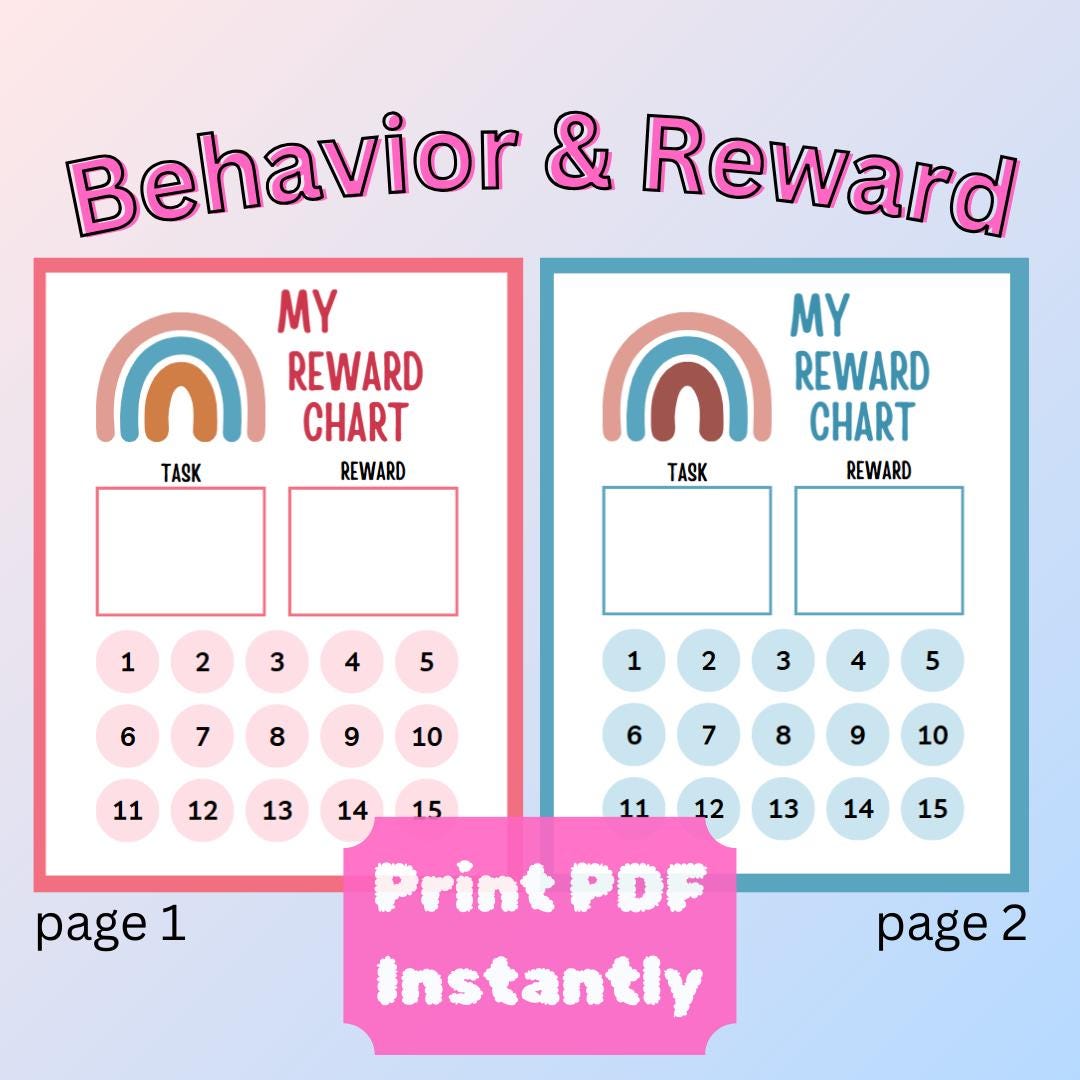 Customize Behavior Chart | Reward Tracker | Instant Download ...
