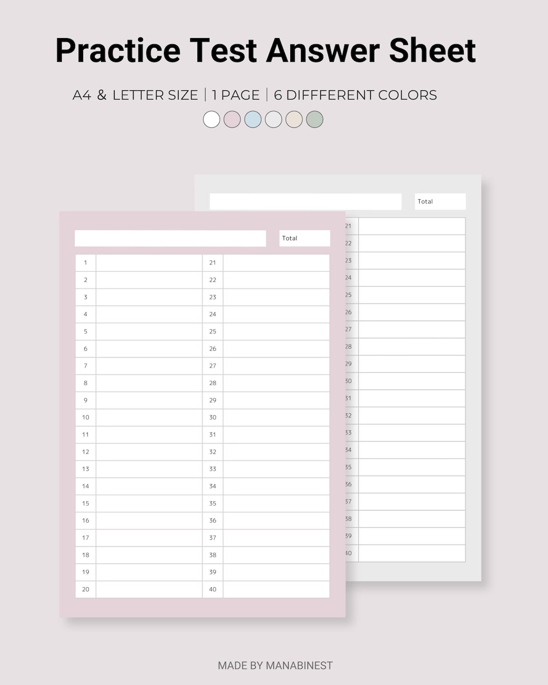 Practice Test Answer Sheet | Printable | IELTS Exam Preparation | 40 ...