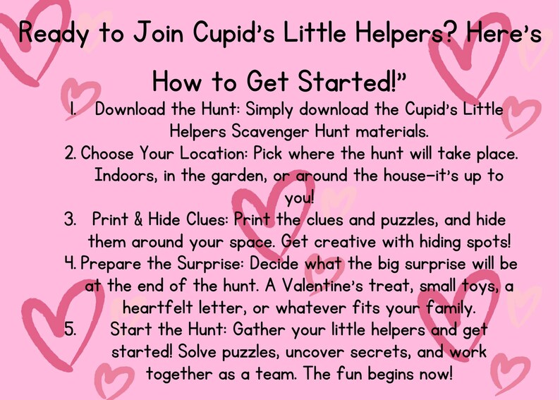 Cupid’s Little Helpers Hunt: Printable Valentine’s Day Scavenger Hunt ...