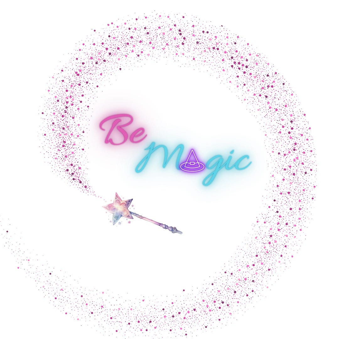 Three Sizes Pink Blue Glitter. Magic Wand Logo Design Costum. Magic ...