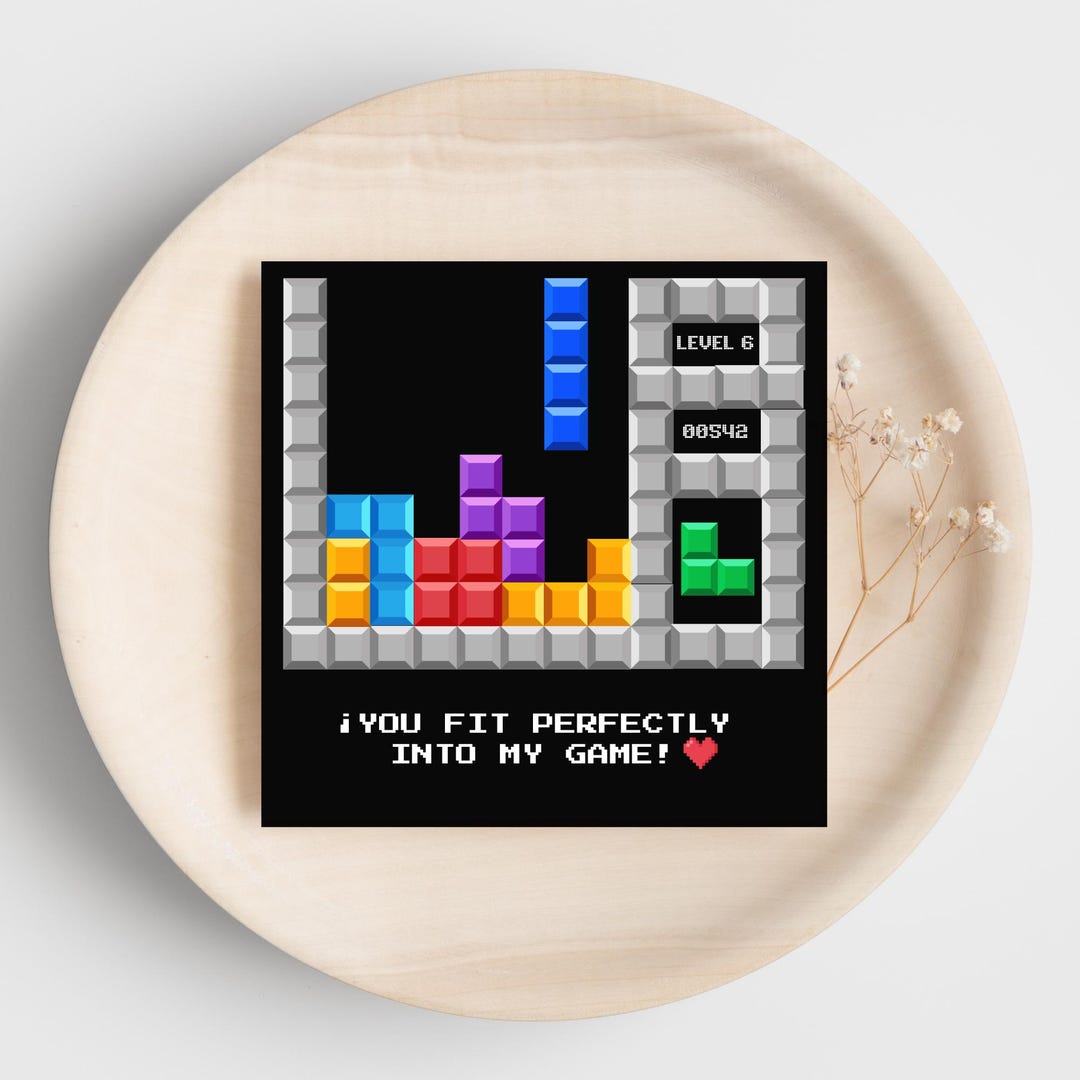 Funny Tetris Boyfriend Girlfriend Birhday Card, Gamer Funny Boyfriend ...