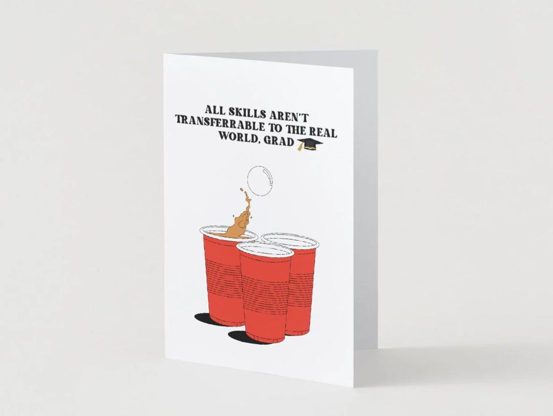 Beer Pong Digital Graduation Card - Etsy