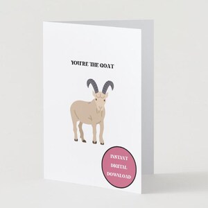 Digital Download You're the Goat Funny Congratulations Card - Etsy
