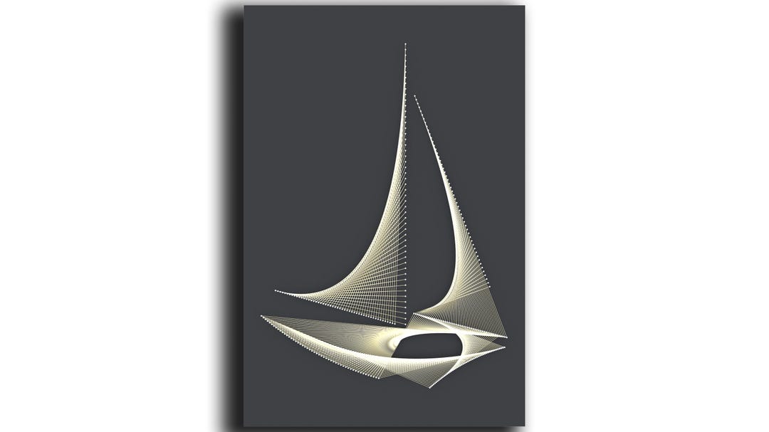 Sail Boat - String Art Template (50 X 75 Cm) - Etsy