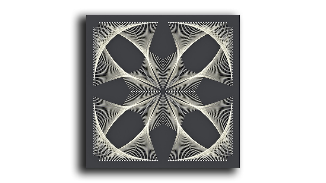 Flower in A Square Box - String Art Template (50 X 50 Cm) - Etsy