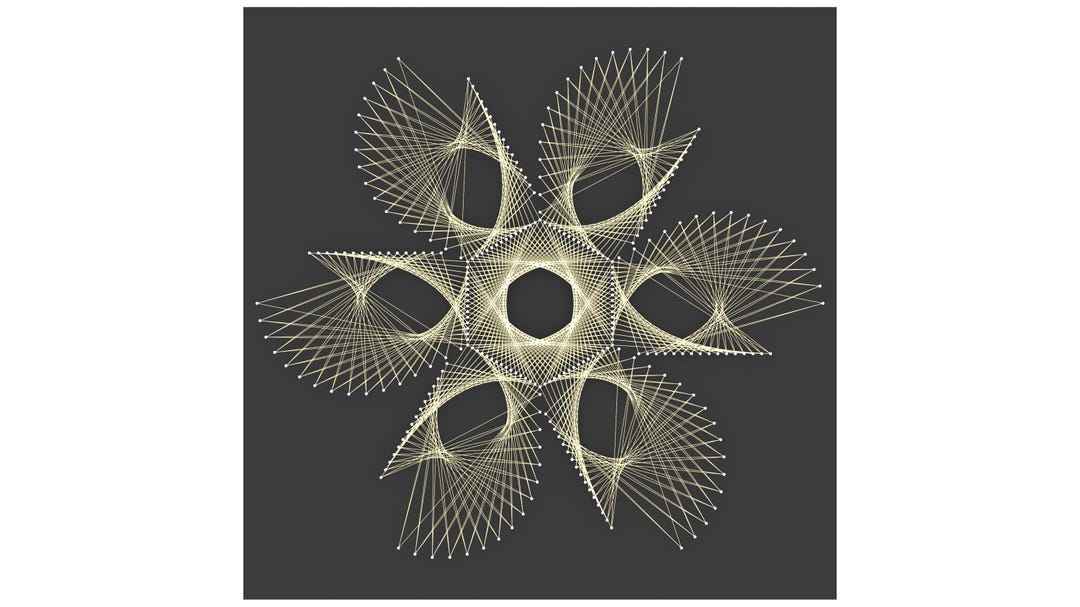 Flower - String Art Template (50 X 50 Cm) - Etsy