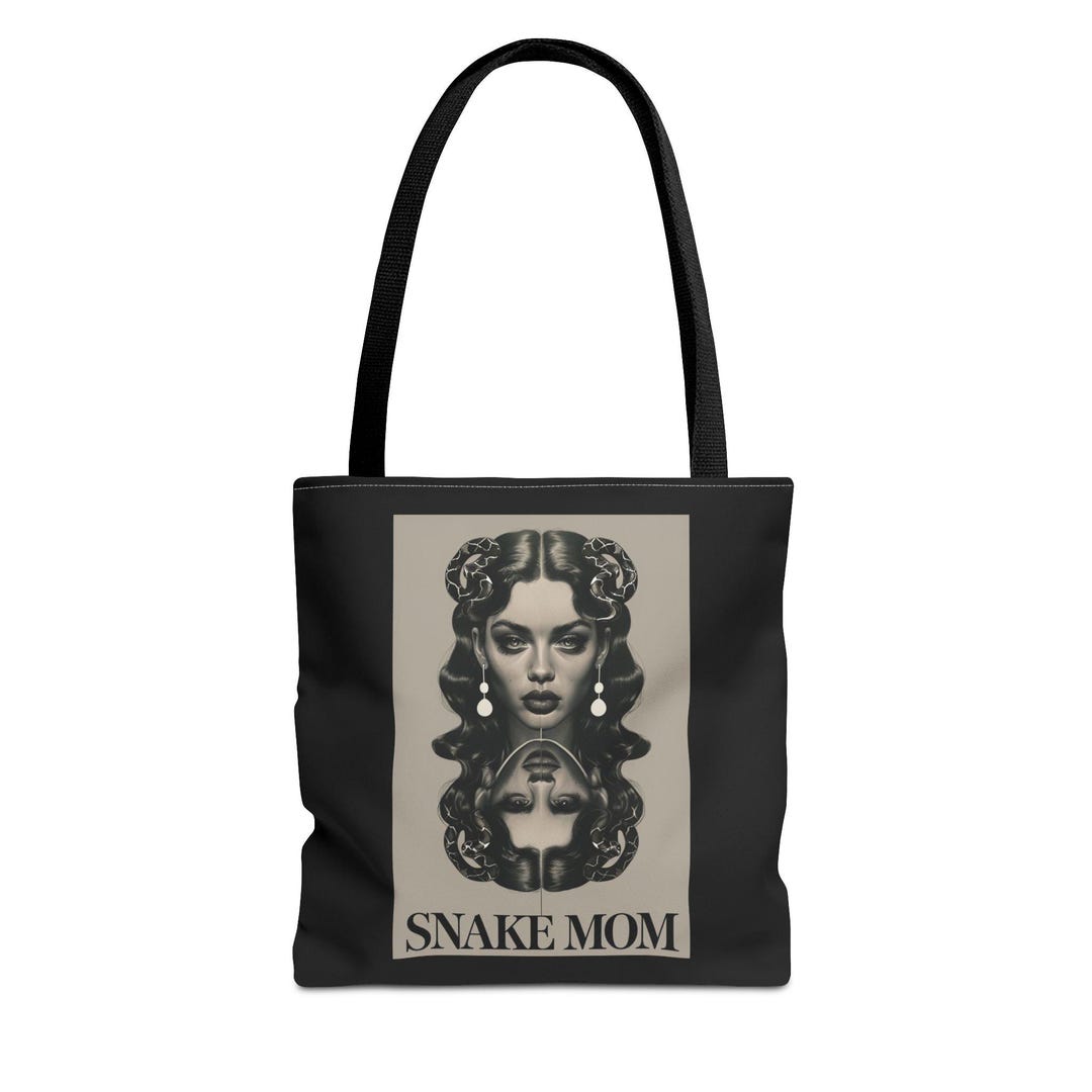 SNAKE MOM Monochromatic Tote Bag Reptile Lover Carryall, Snake Print ...