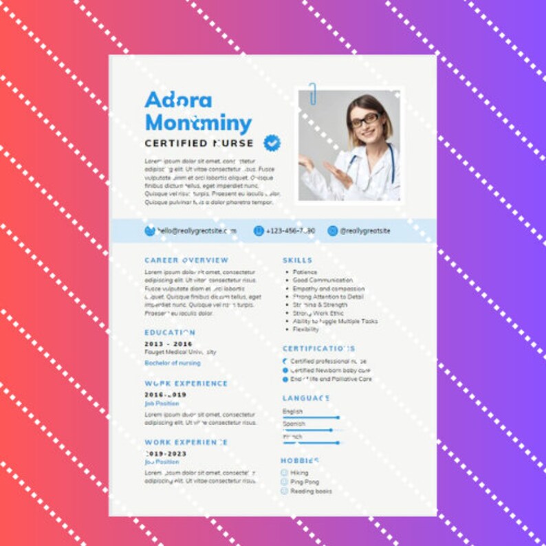 2024 Resume Template for All Professions, Simple Creative Resume ...