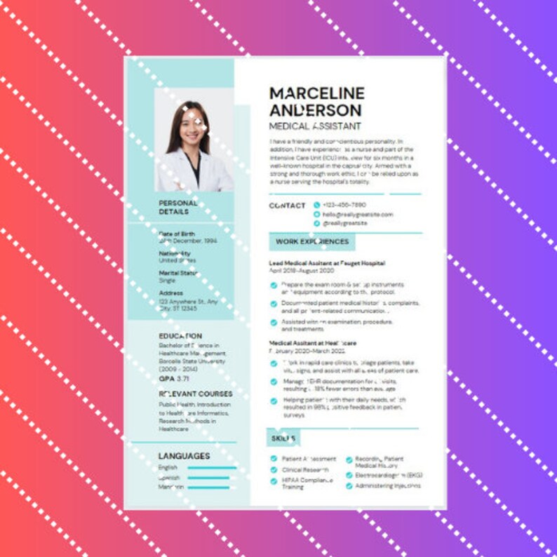 2024 Resume Template for All Professions, Simple Creative Resume Template Modern CV Template ...