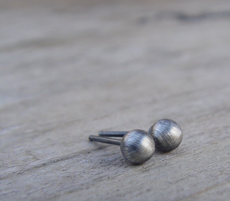 Small Sterling Silver Studs Oxidized Sterling Silver Stud - Etsy
