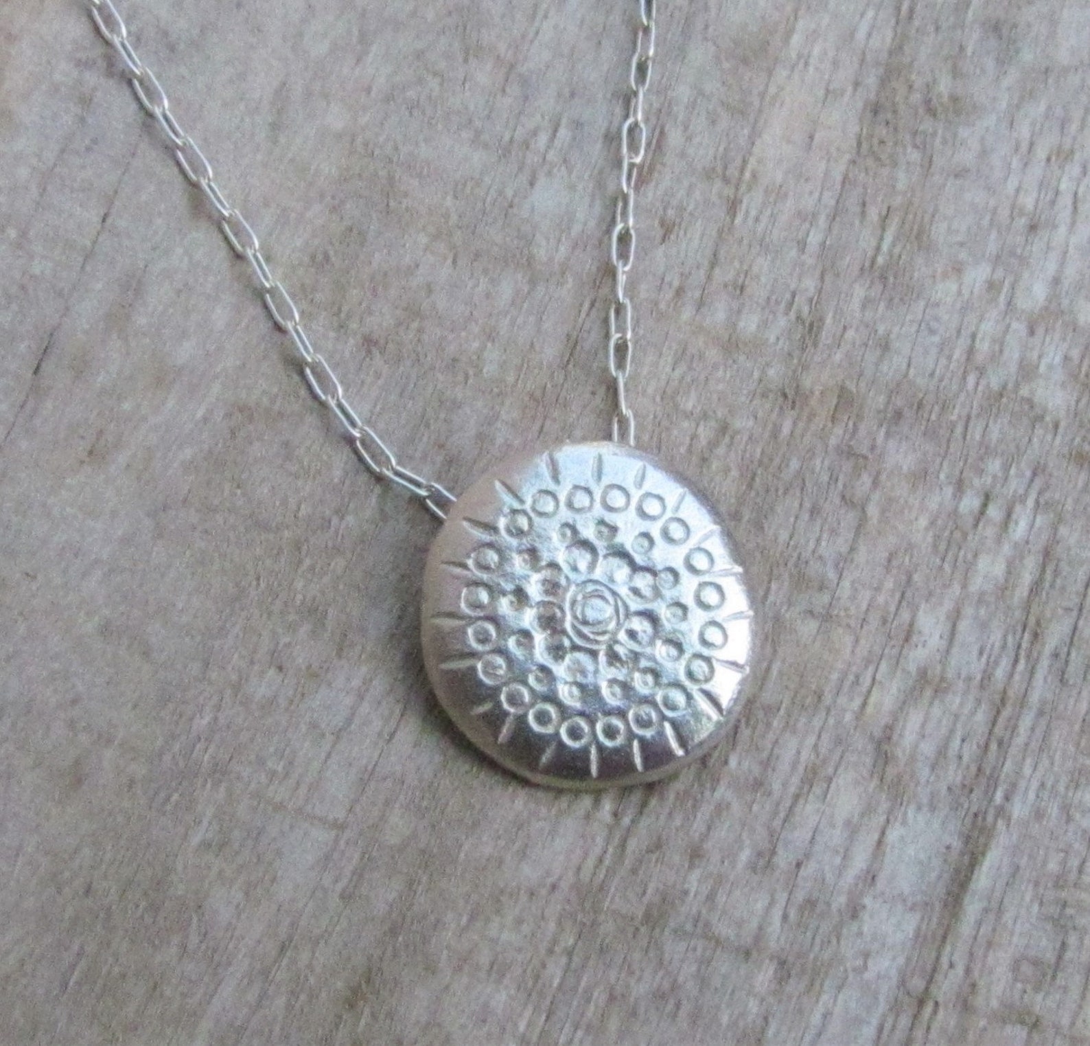 Silver Mandala Necklace, Silver Disc Necklace, Silver Necklace ...