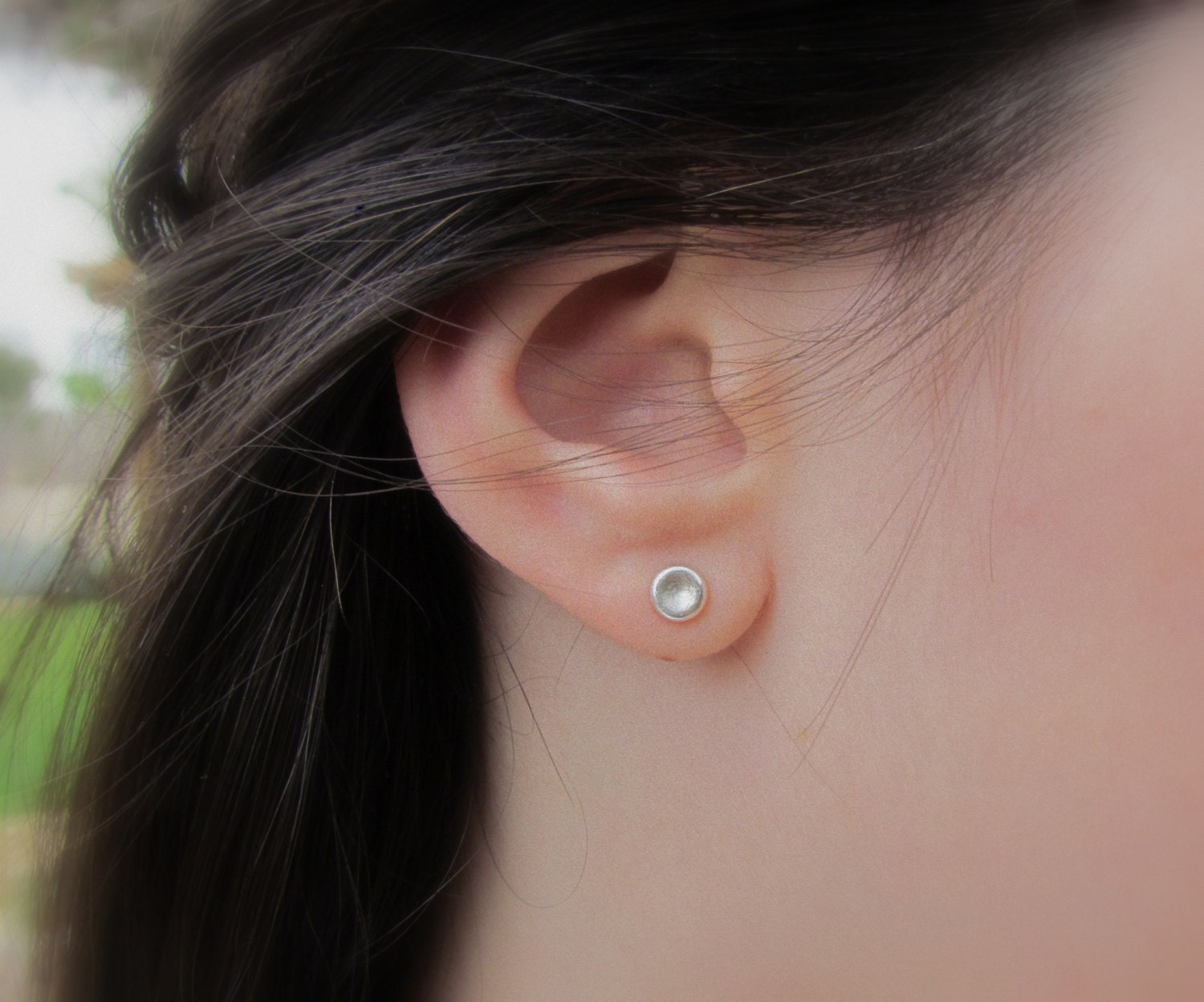 Silver Stud Earring Medium 5mm Sterling Silver Stud - Etsy