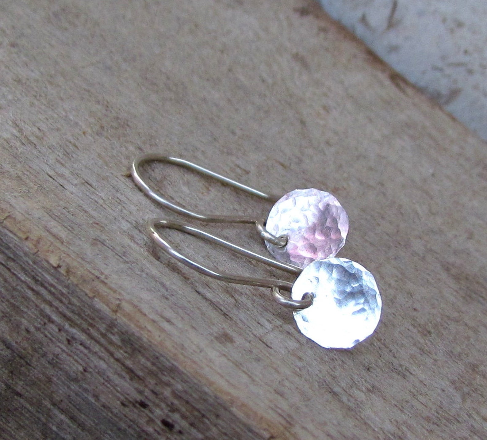 Tiny Silver Disc Earrings, Tiny Silver Earrings, Simple Silver Earrings ...
