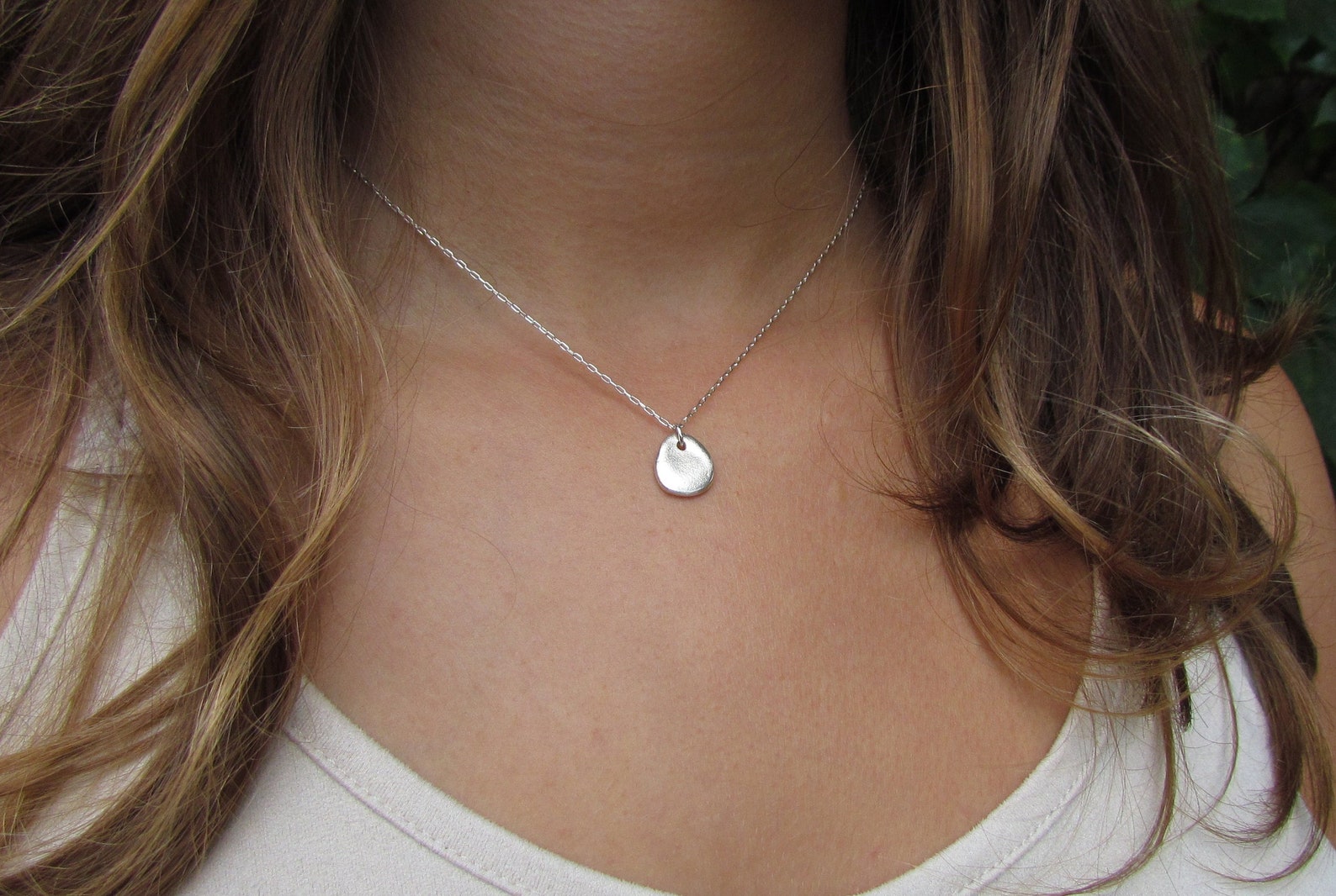Silver Pebble Necklace Simple Silver Necklace Silver - Etsy