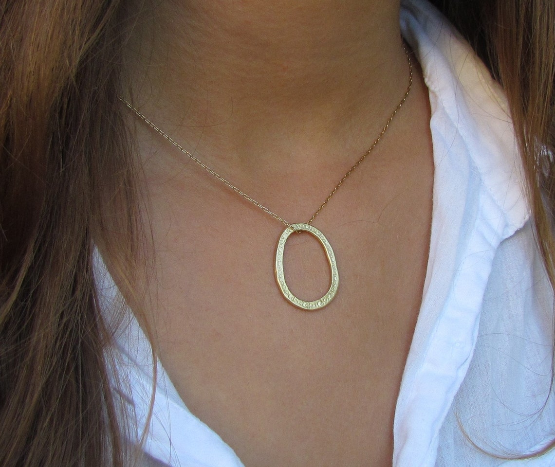 Organic Oval Necklace Everyday Necklace Layering Necklace - Etsy
