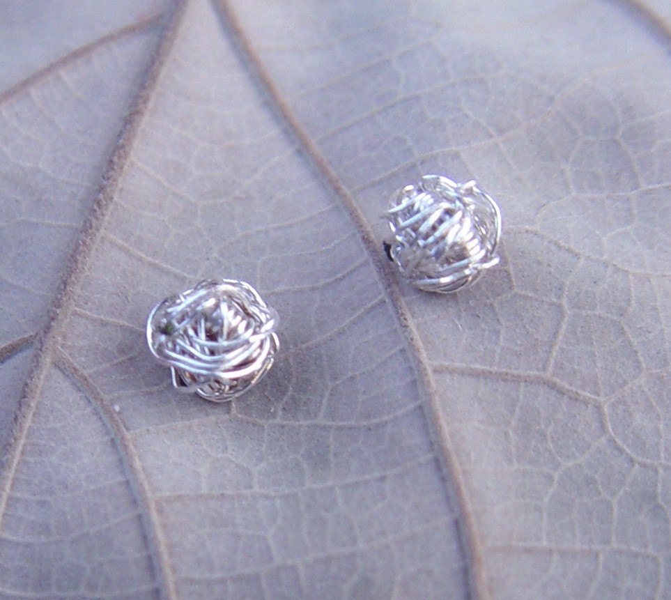 Silver Knot Stud Earrings Tiny Sterling Silver Studs Tiny | Etsy