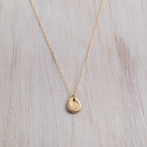 Gold Pebble Necklace, Simple Gold Necklace, Gold Necklace, Simple Gold ...
