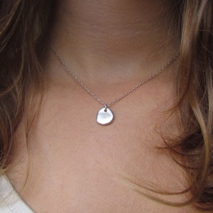 Silver Pebble Necklace, Simple Silver Necklace, Silver Necklace, Simple ...
