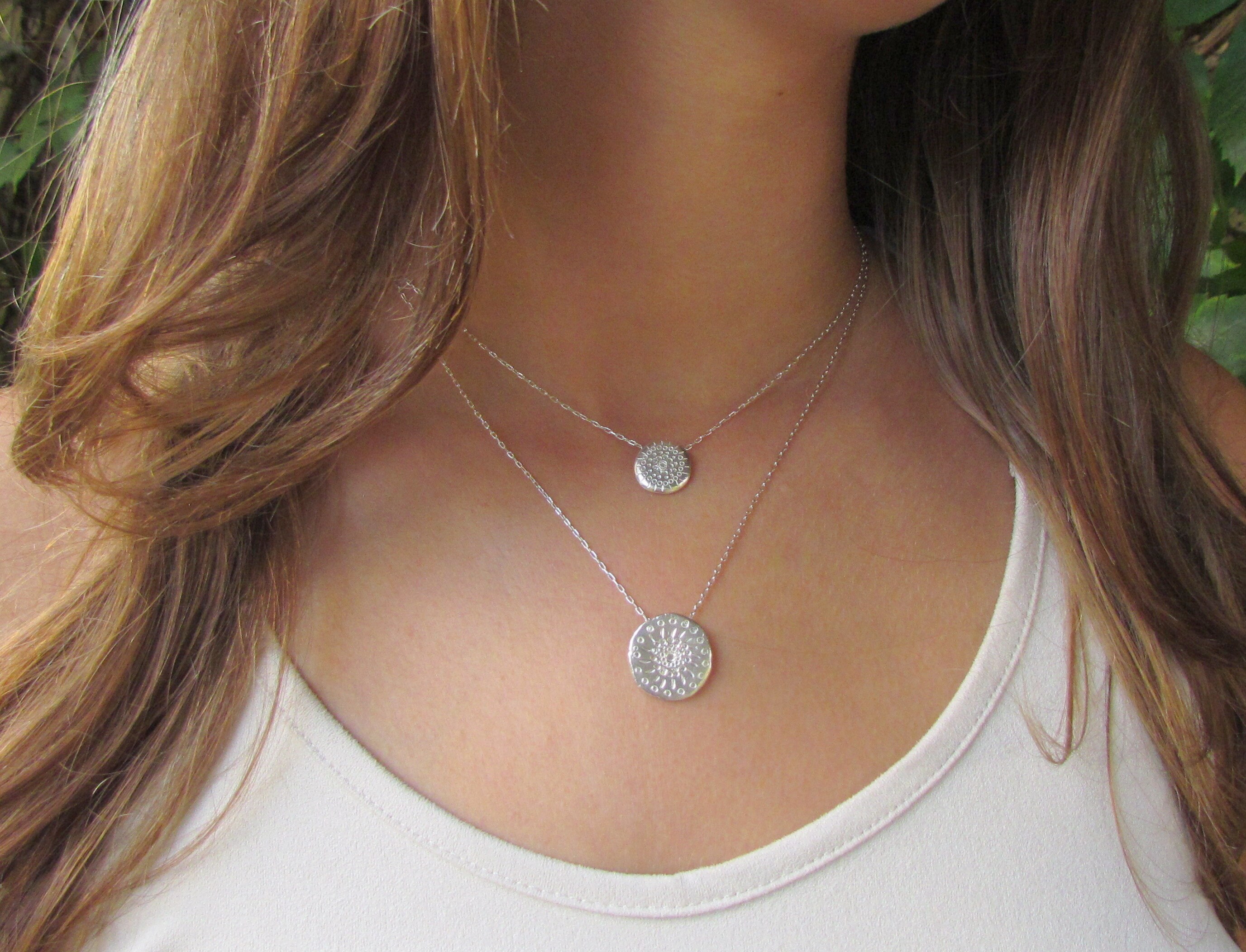 Silver Mandala Pendnat Necklace Statement Necklace Silver | Etsy