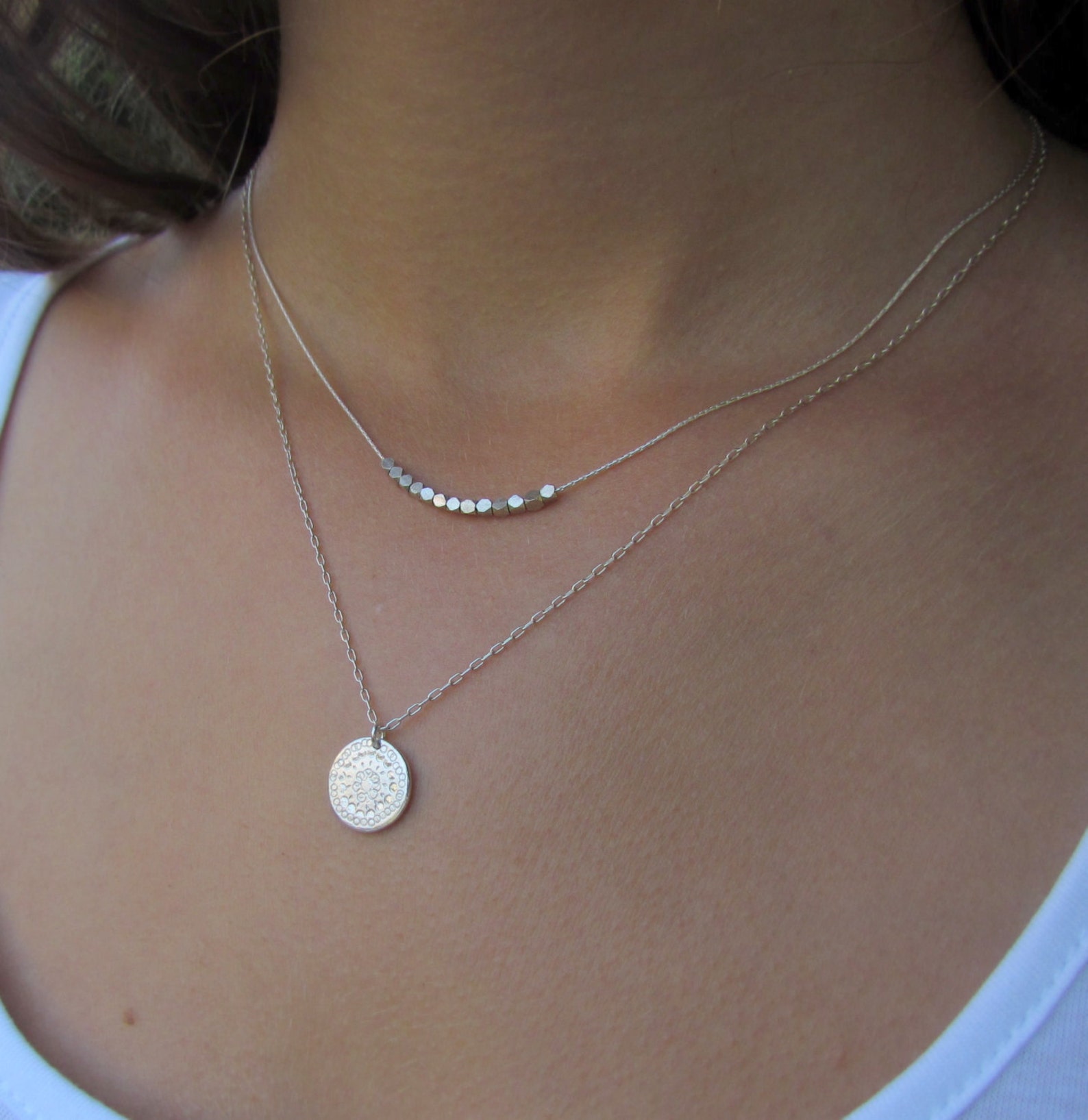 Silver Necklace, Silver Minimalist Necklace, Dainty Silver Necklace ...
