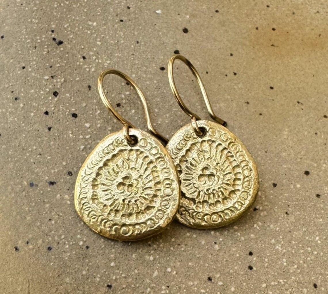 Gold Disc Earrings - Etsy