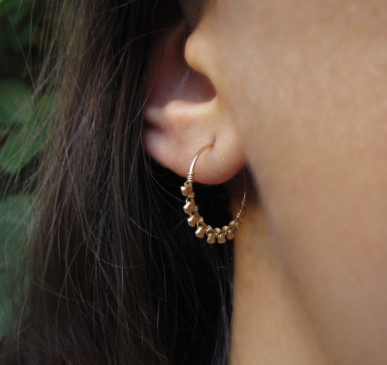 Small Gold Hoops Small Gold Hoop Earring Hammered Gold Hoop - Etsy