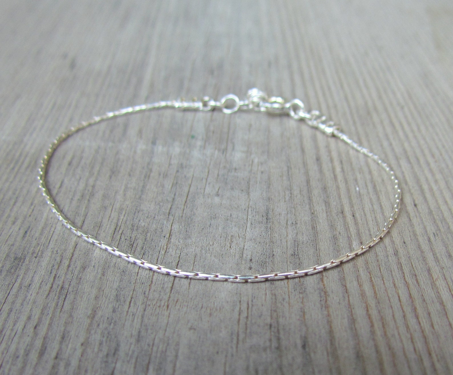 Sterling Silver Bracelet Thin Silver Bracelet Dainty Chain - Etsy