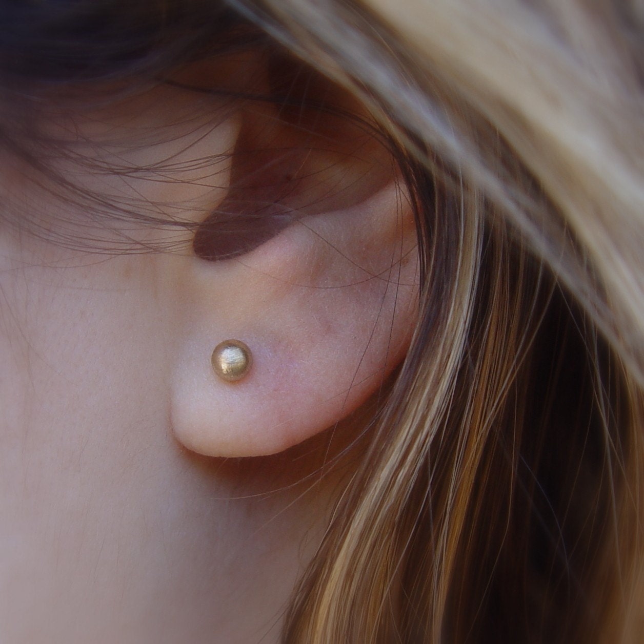 Gold Post Earrings, Small Gold Stud Earring, Gold Stud Earrings, Gold ...