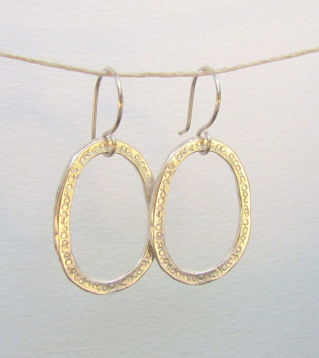 Silver Oval Earrings, Silver Earrings, Simple Dangle Earrings, Oval ...