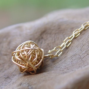 Wire Ball Necklace, Simple Gold Necklace - Etsy