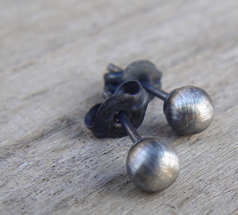 Small Sterling Silver Studs Oxidized Sterling Silver Stud - Etsy