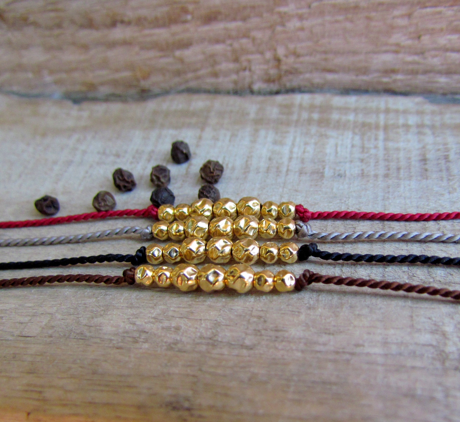 Red Bracelet Red and Gold Bracelet Minimalist Bracelet - Etsy
