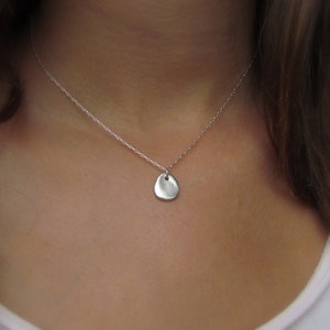 Silver Pebble Necklace, Simple Silver Necklace, Silver Necklace, Simple ...