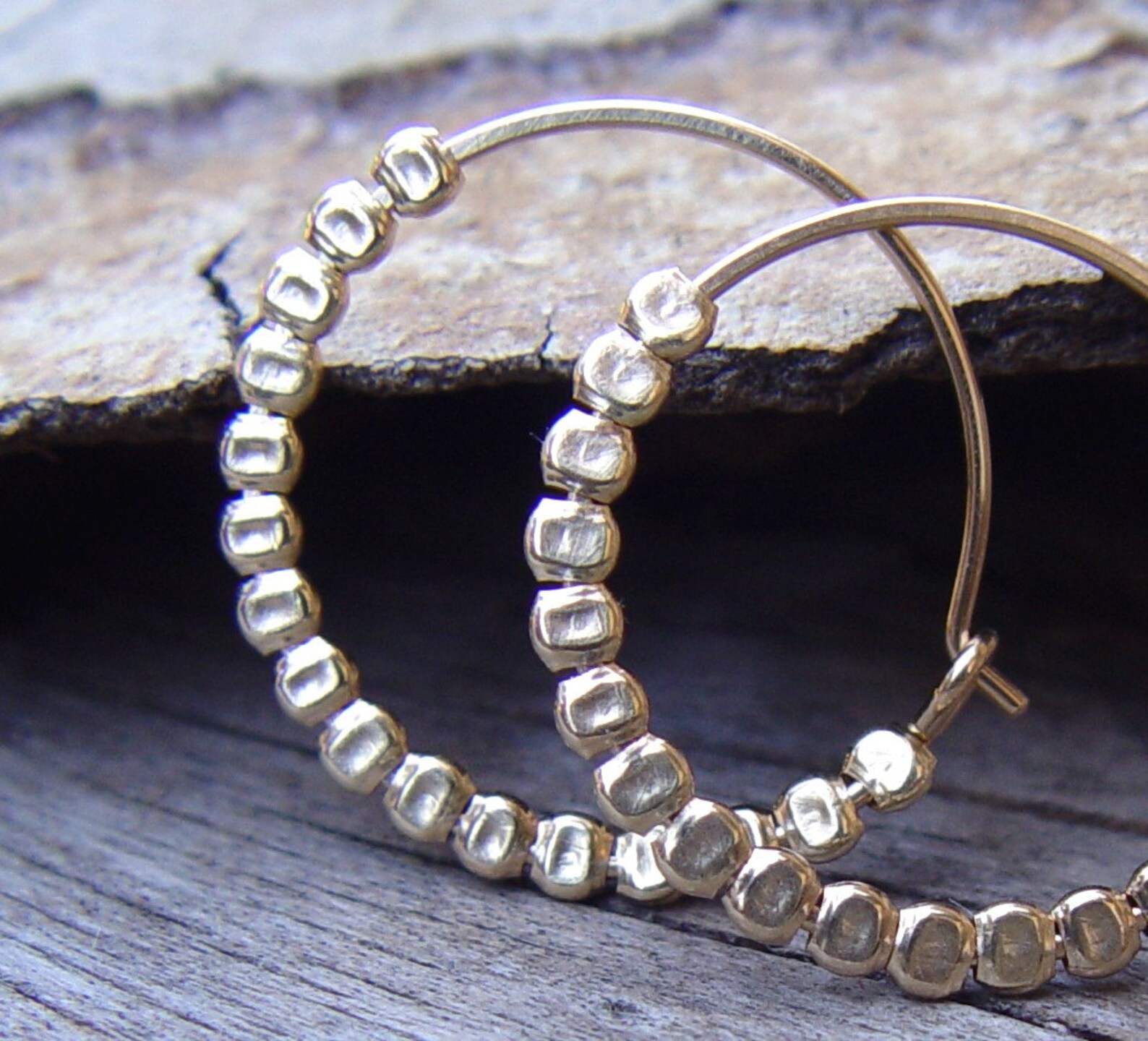 Simple Gold Hoops Small Gold Hoop Earring Hammered Gold Hoop - Etsy