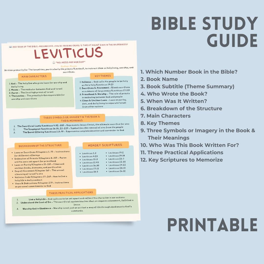 The Law (torah/pentateuch) Bible Study Guide - Etsy