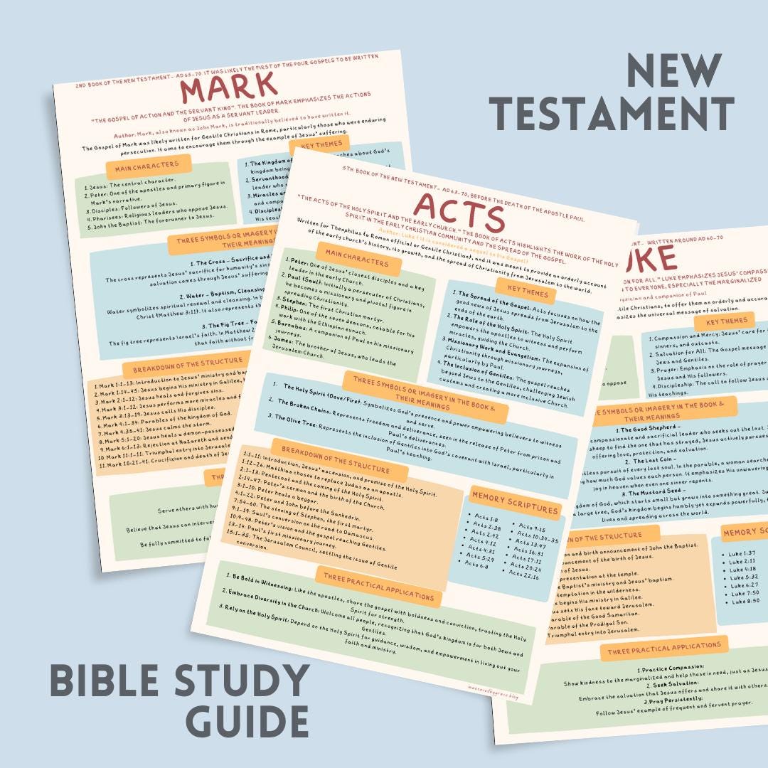 New Testament Bible Study Guide, Bible Study Printable, Printable Bible ...