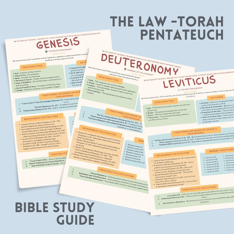 The Law (torah/pentateuch) Bible Study Guide I Bible Study Guide L ...