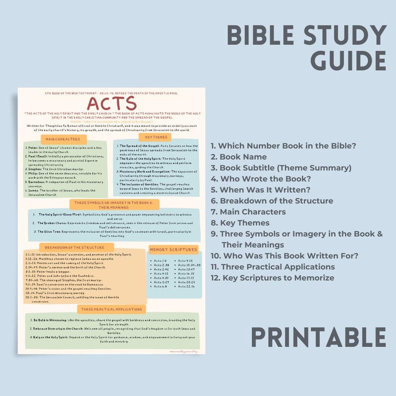 New Testament Bible Study Guide, Bible Study Printable, Printable Bible ...