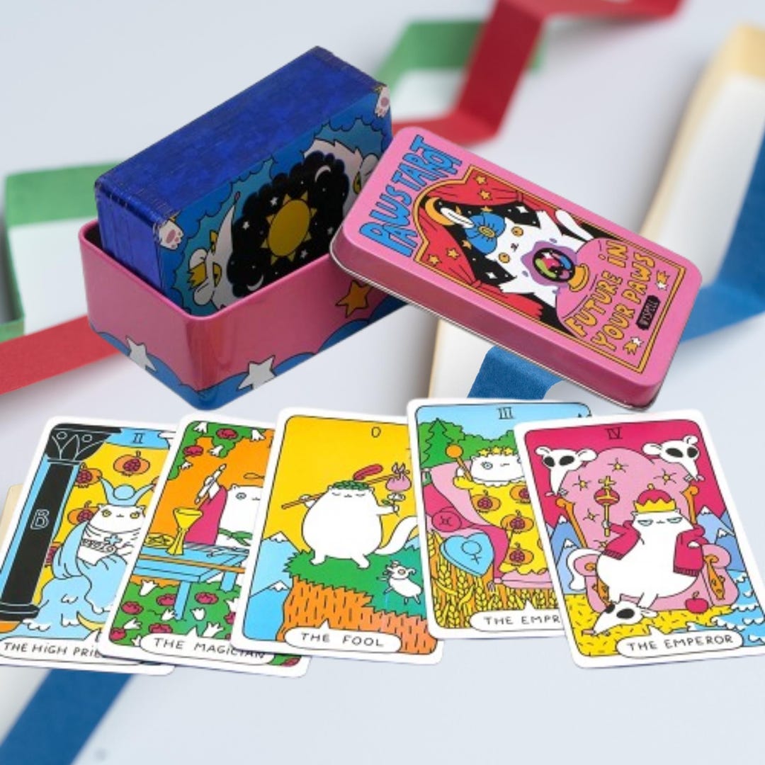 Enthusiast Cat Meme Tarot Cards Deck| Perfect Gift Cards| Funny Tarot ...