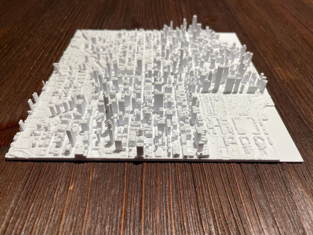 Chicago 3D Topographic Map | 3D Chicago Wall Art | 3D Print Terrain Map ...
