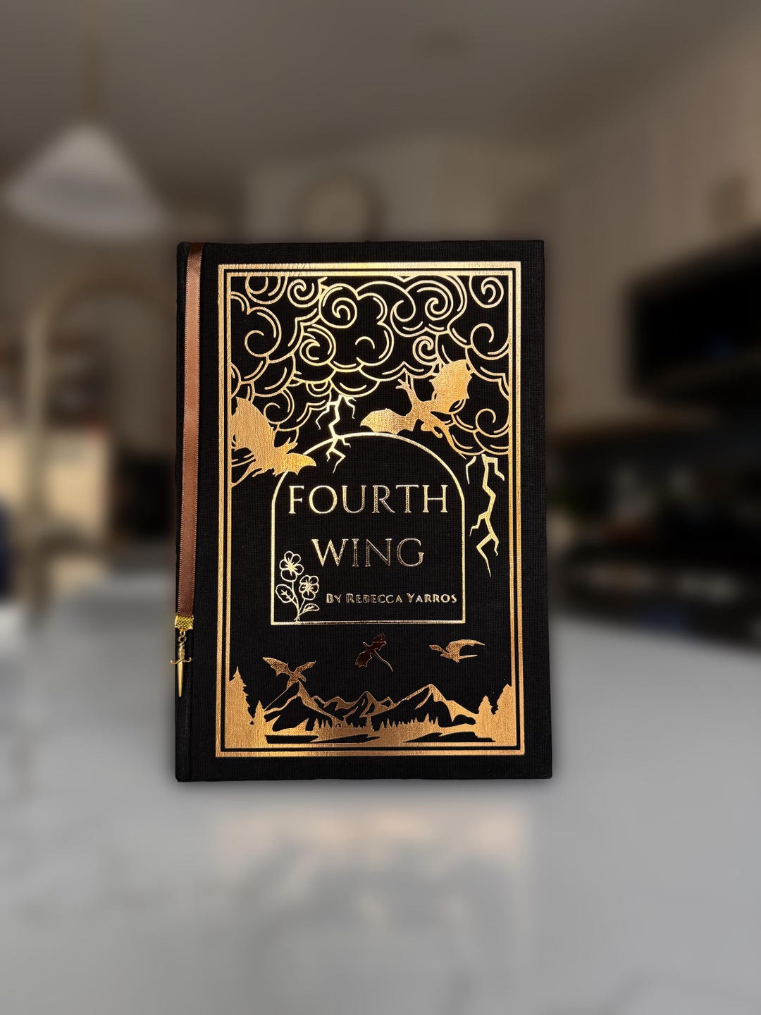 Fourth Wing by Rebecca Yarros Rebind, Limited Edition, Gold Painted ...